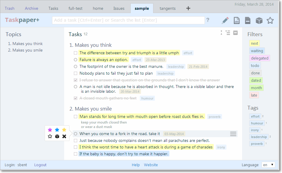 GitHub - MrBertie/taskpaperplus: A quick simple lightweight wiki-style ...