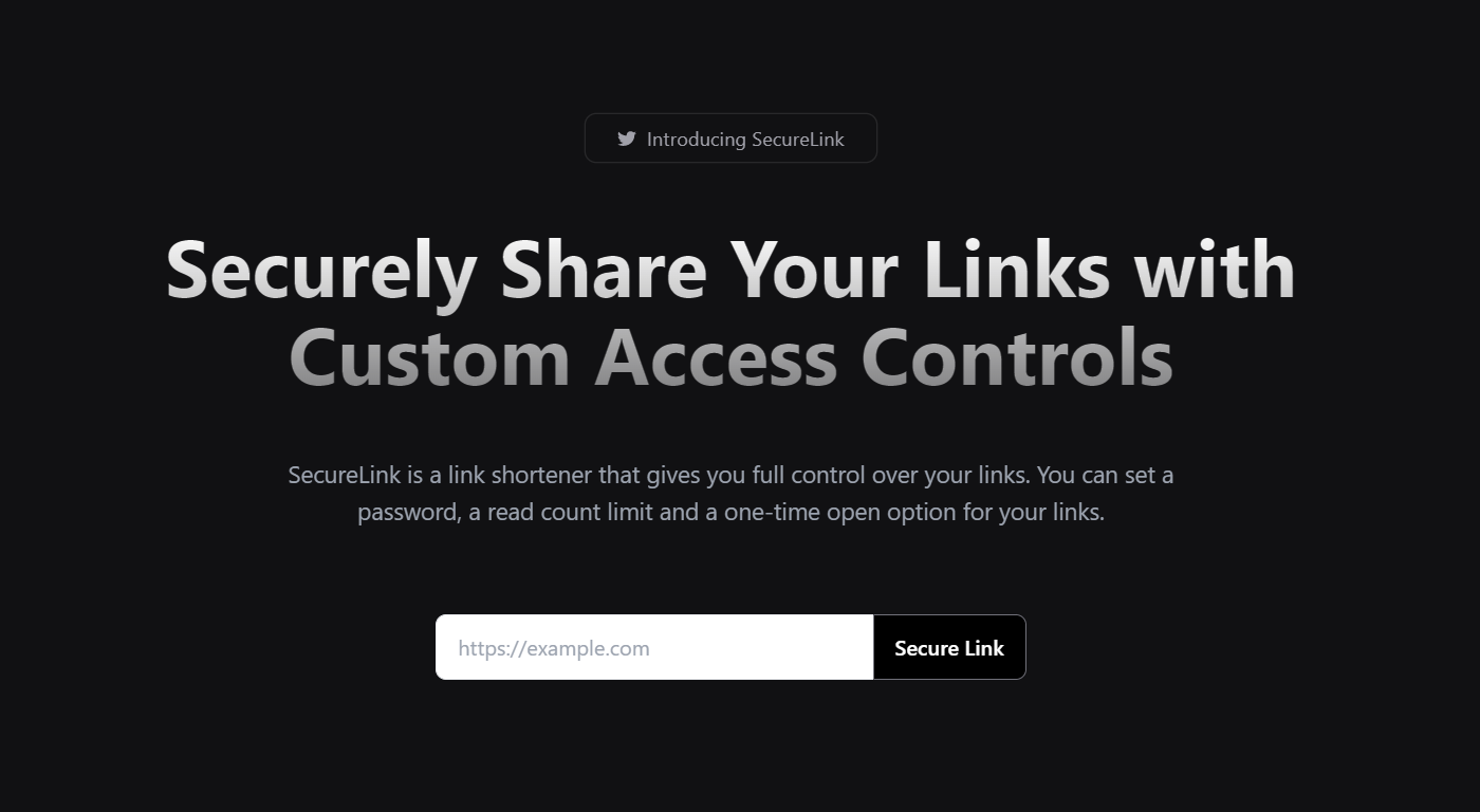 GitHub - sujjeee/securelink: SecureLink is a link shortener that gives ...