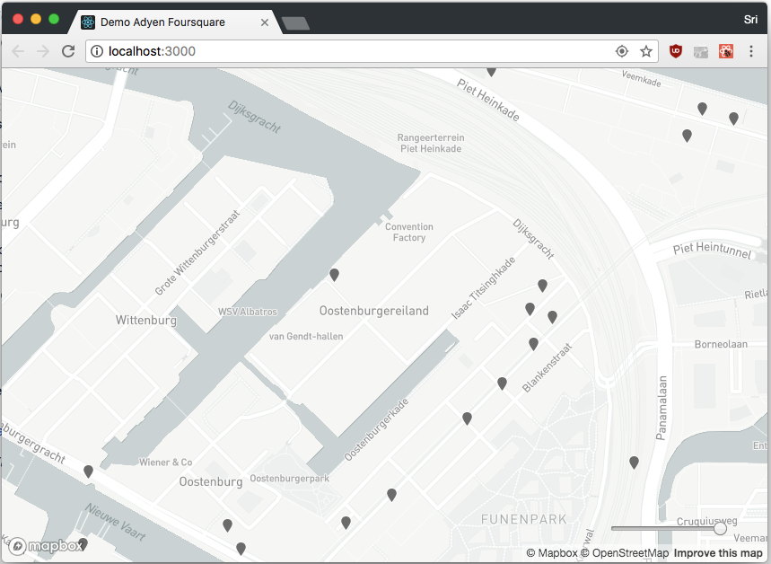 GitHub - sri-rang/foursquare-mapbox-venues: Show foursquare venues on a map for use's location