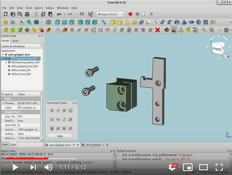 GitHub - kbwbe/A2plus: Another assembly workbench for FreeCAD, following and extending Hamish's ...