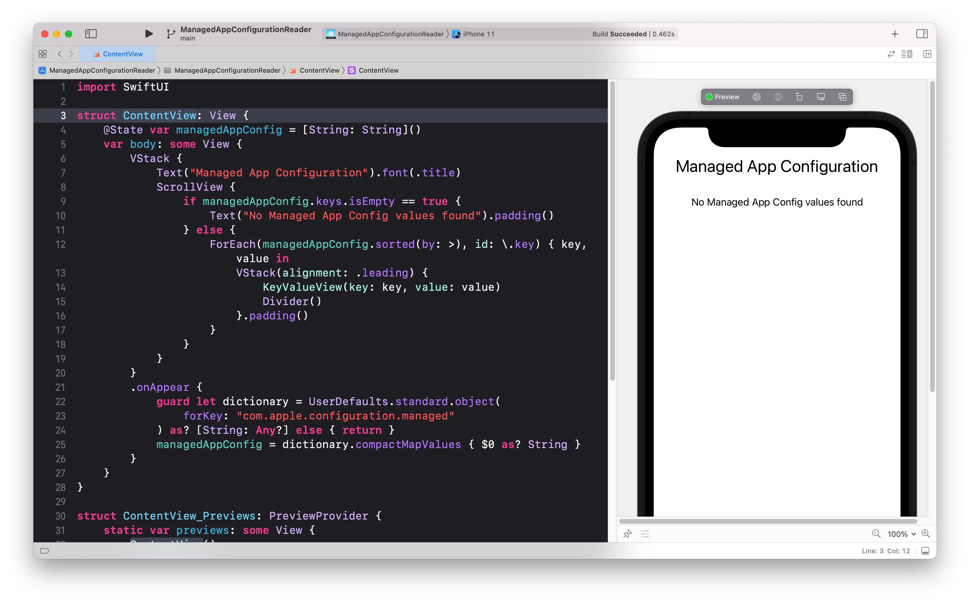 GitHub - MarcoEidinger/ManagedAppConfigurationReader: Simple SwiftUI project to showcase how to ...