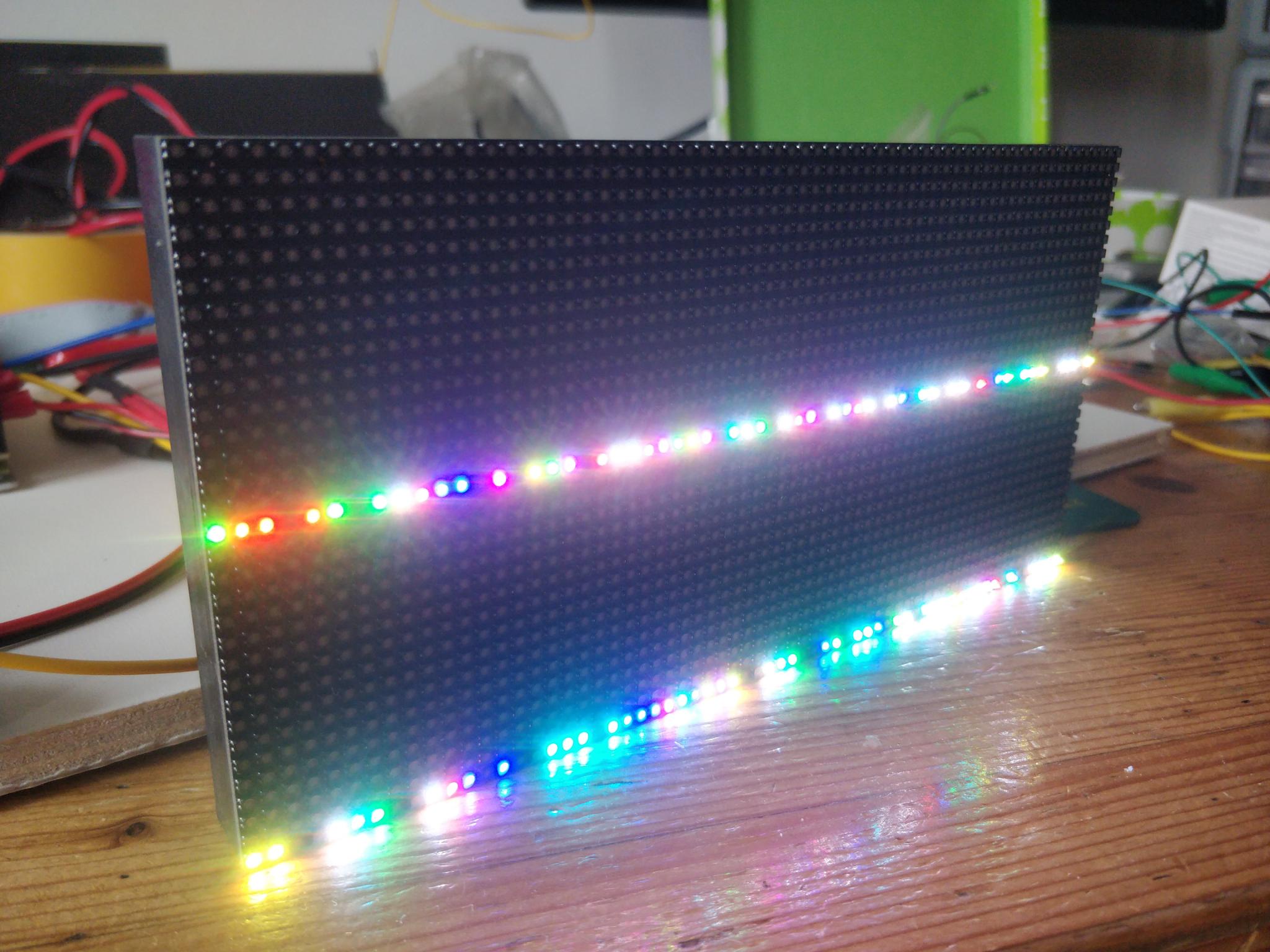 32×64 HUB75 panel stays off or shows scrambled output with Adafruit HAT ...