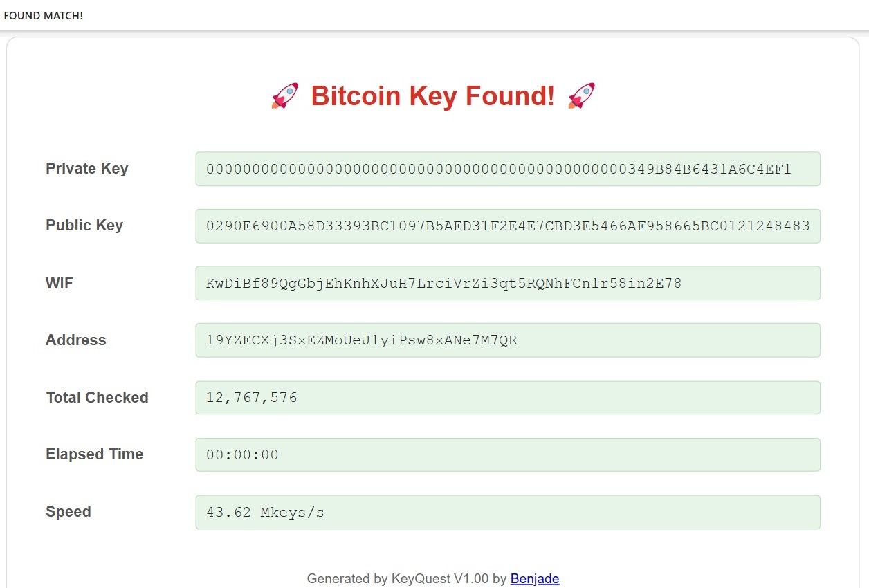 GitHub - Benjade/KeyQuest: KeyQuest is a high-performance, CPU-based Bitcoin private-key search ...