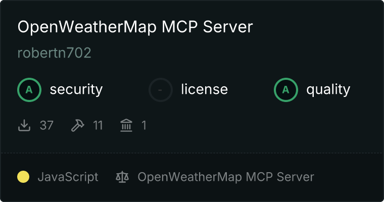 GitHub - robertn702/mcp-openweathermap: MCP server for OpenWeatherMap API integration