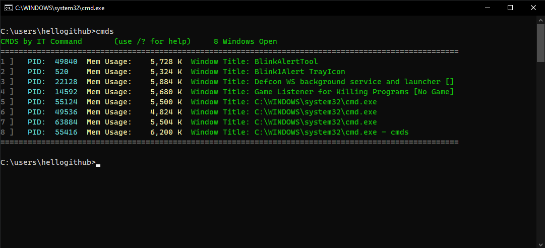 GitHub - ITCMD/CMDS: Tool to view Command prompt files that are running (hidden or not) by their ...