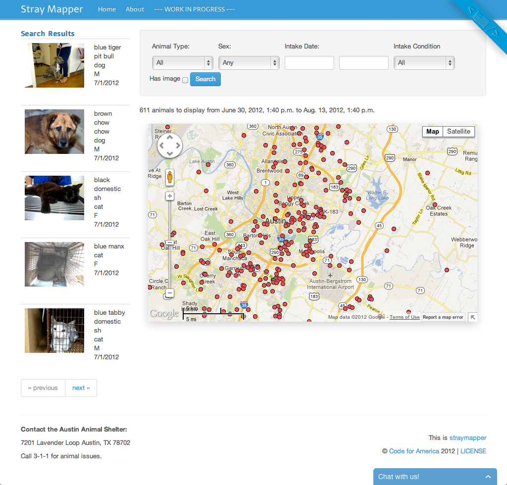 GitHub - codeforamerica/straymapper: A web tool to help reunite more ...