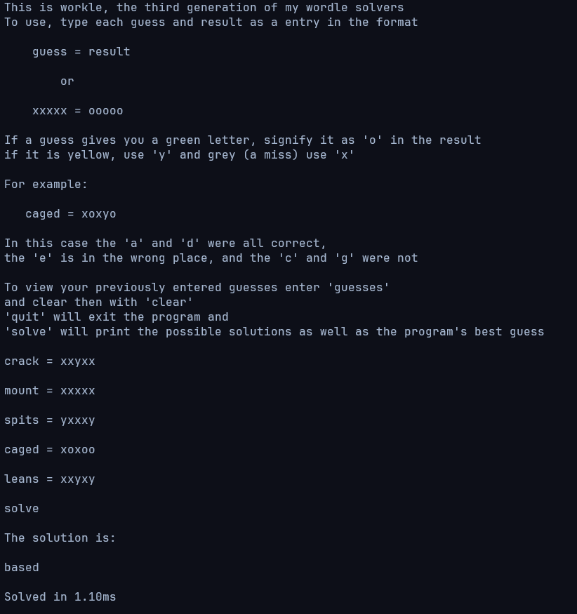 GitHub - TrojanPinata/workle: A Wordle solver written in Rust