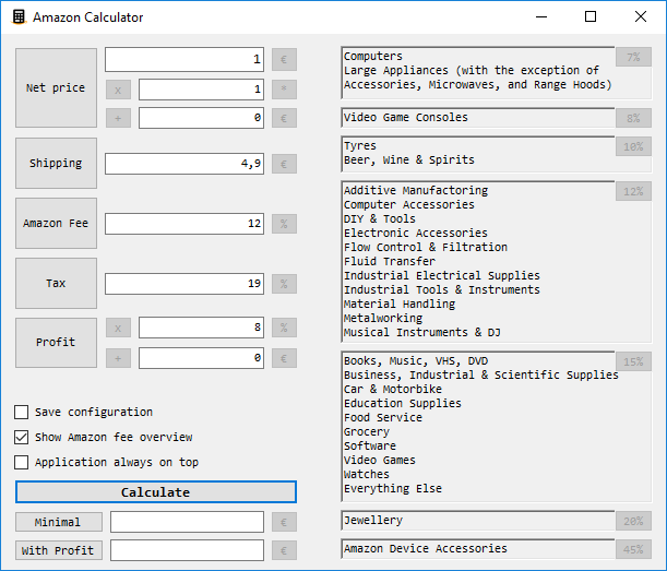 GitHub - ADarkHero/Amazon-Price-Calculator: Calculates your minimum ...