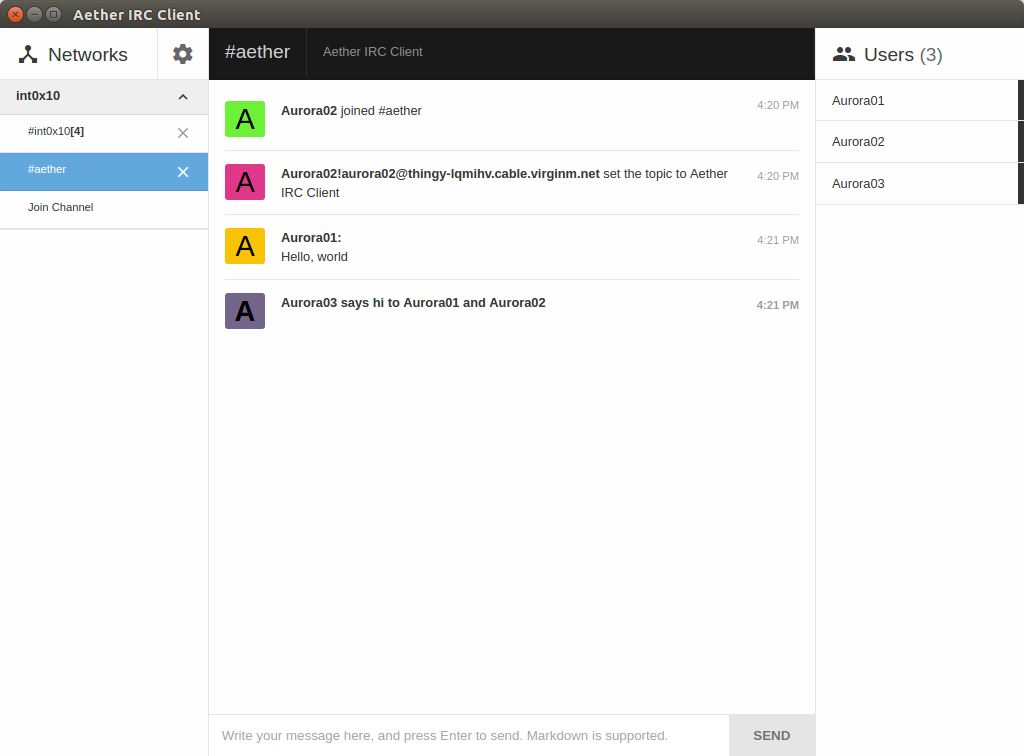 GitHub - Aurora0001/Aether: Modern, Beautiful IRC Client