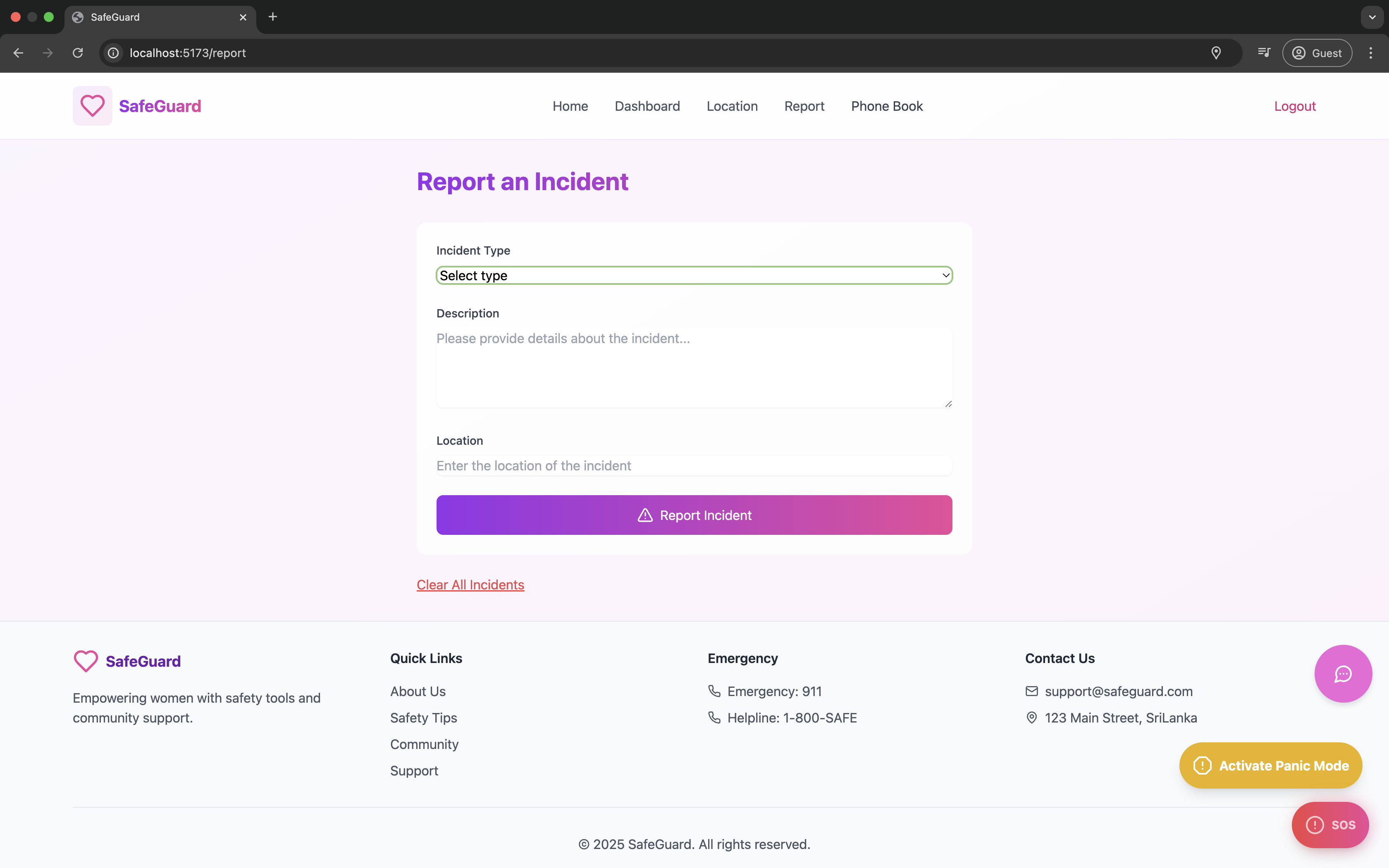GitHub - kawodyaarachchige/safe_guard: Empowering women with safety tools and community support ...