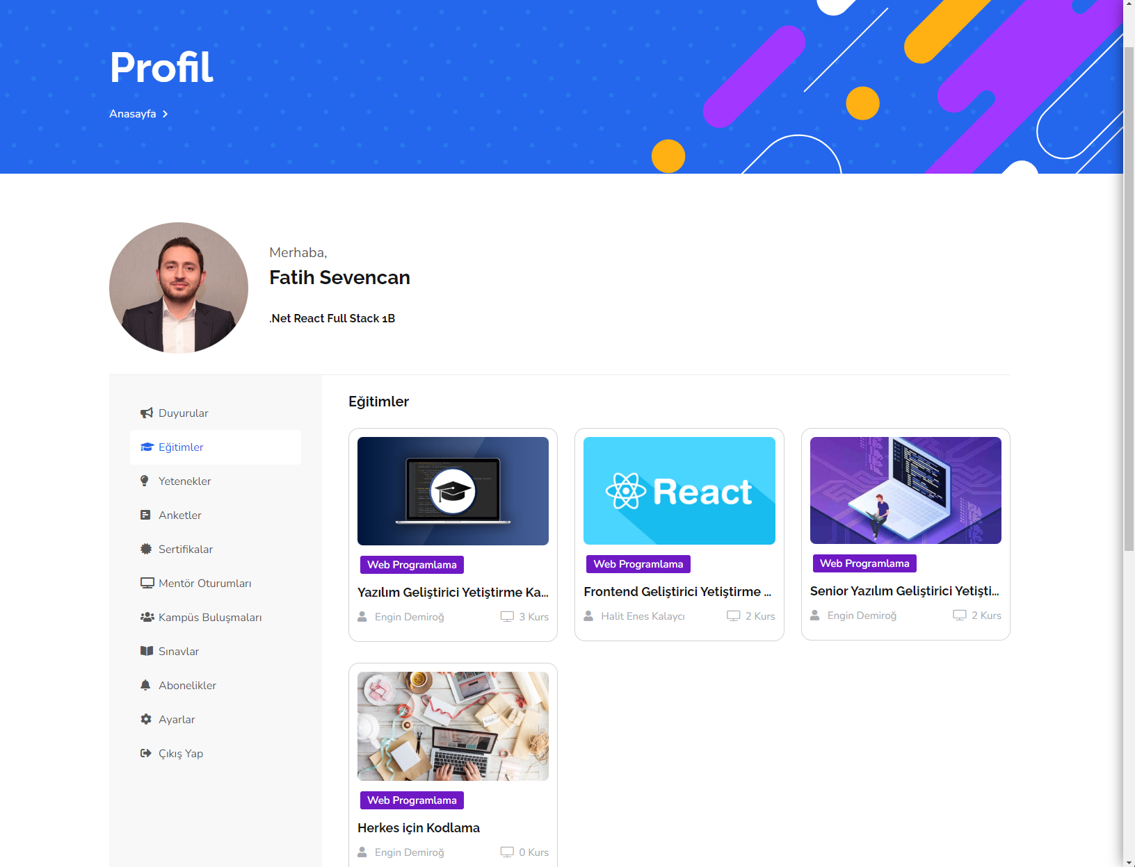 GitHub - FSevencan/EducationPlatformFrontEnd