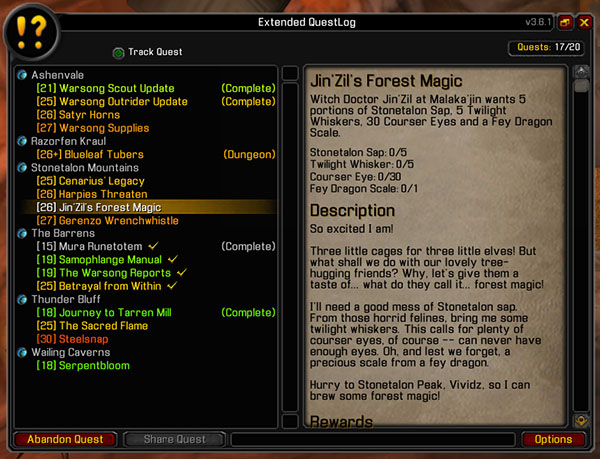 GitHub - laytya/EQL3: Extended Quest Log addon for World of Warcraft 1.12.1