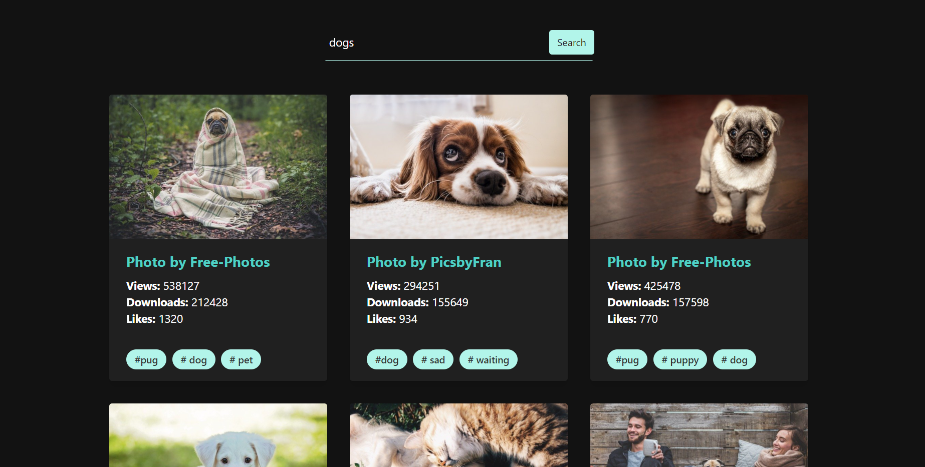 GitHub - nikkipeel/tailwind-gallery: Photo gallery that fetches ...