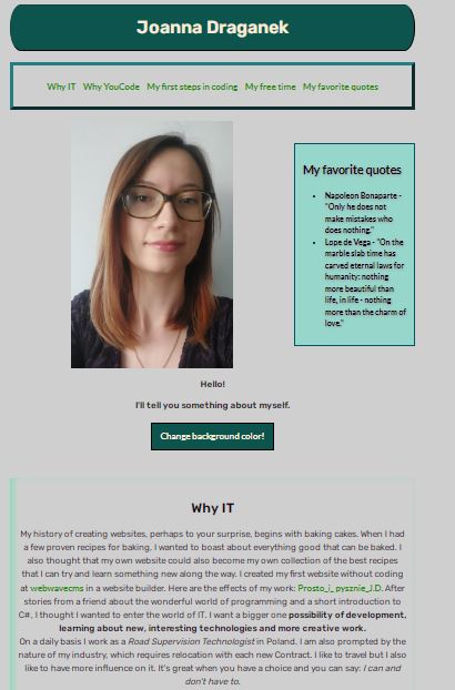 GitHub - JoannaDraganek/Homepage