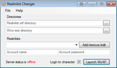 GitHub - Hamarz/Realmlist-Changer: Manager for world of warcraft realms ...