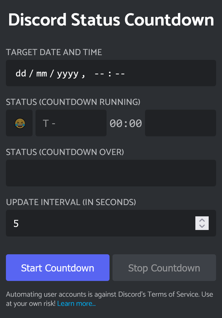 GitHub - younesaassila/discord-status-countdown: A web extension to set ...