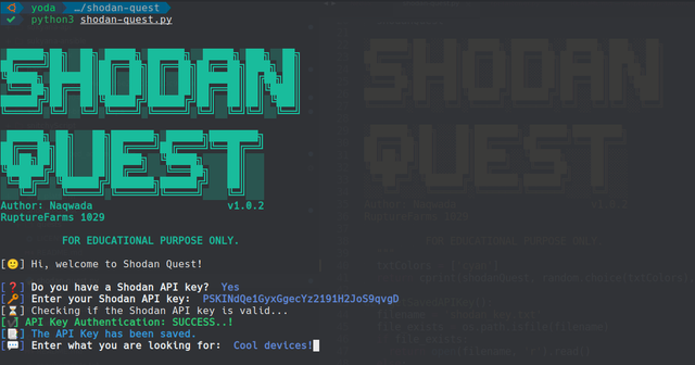 GitHub - kazundo/shodan_quest: A tool to search vulnerable devices or specific services on ...