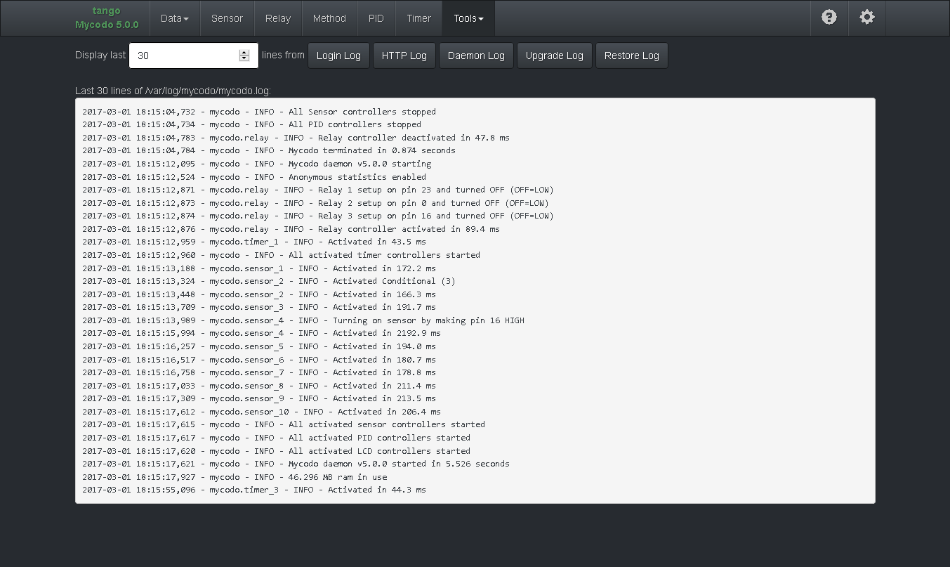 Screenshots · kizniche/Mycodo Wiki · GitHub