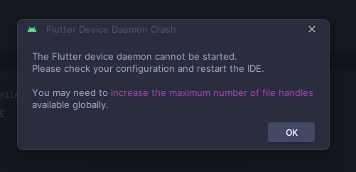 [BUG] [Android Studio] You may need to increase the maximum number of file handles available ...