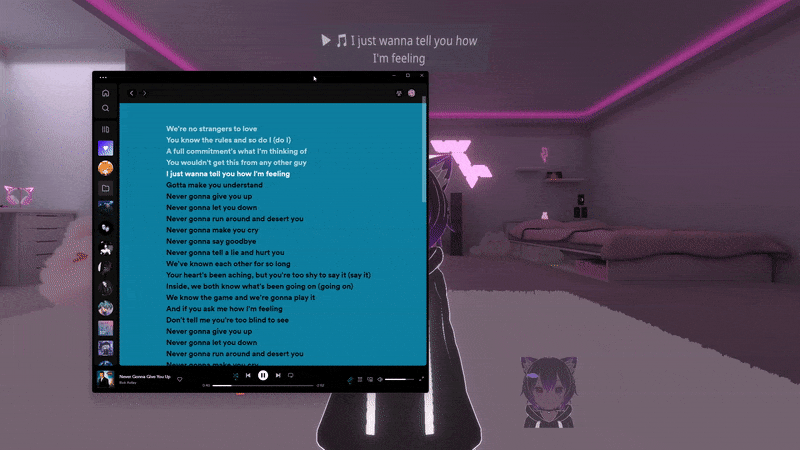 GitHub - jsopn/vrc-lyrics: Display the track and its lyrics in a VRChat's chatbox using the OSC