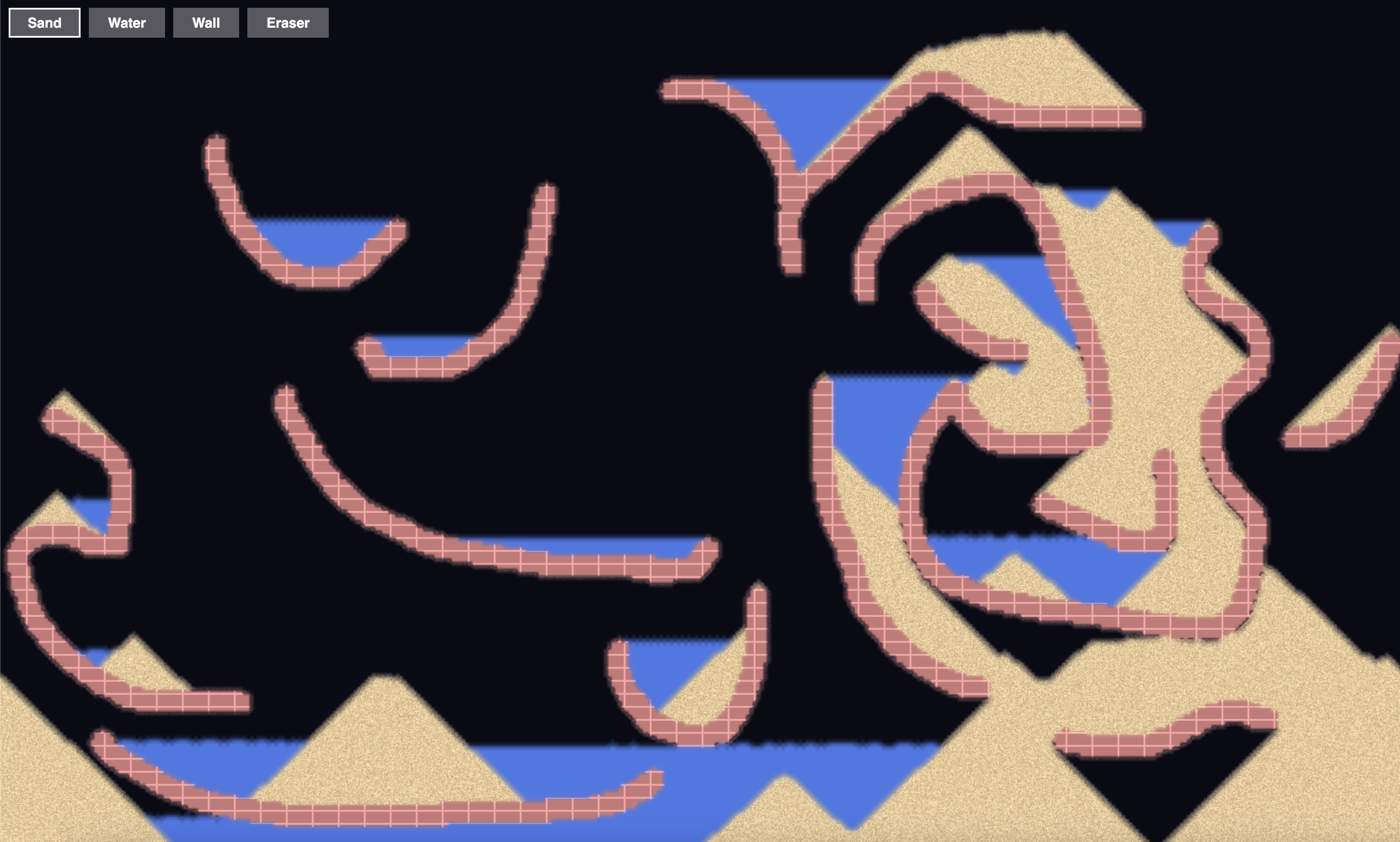 GitHub - inriz-com/Javascript-Falling-Sand-Water-Simulation: Place falling sand, water, and ...