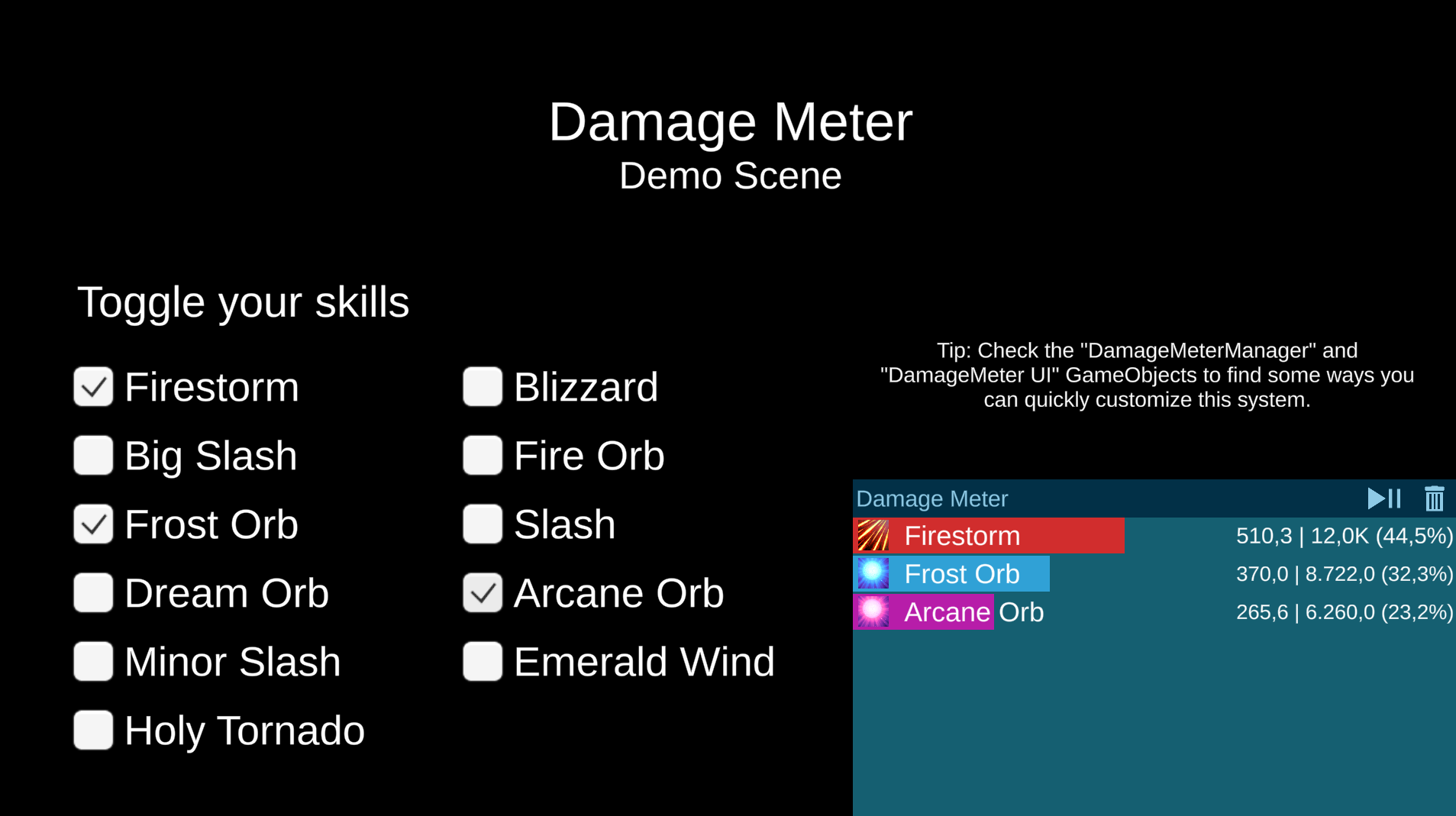 GitHub - sampaiodias/damage-meter: Simple damage meter UI to show how much DPS your player is doing.