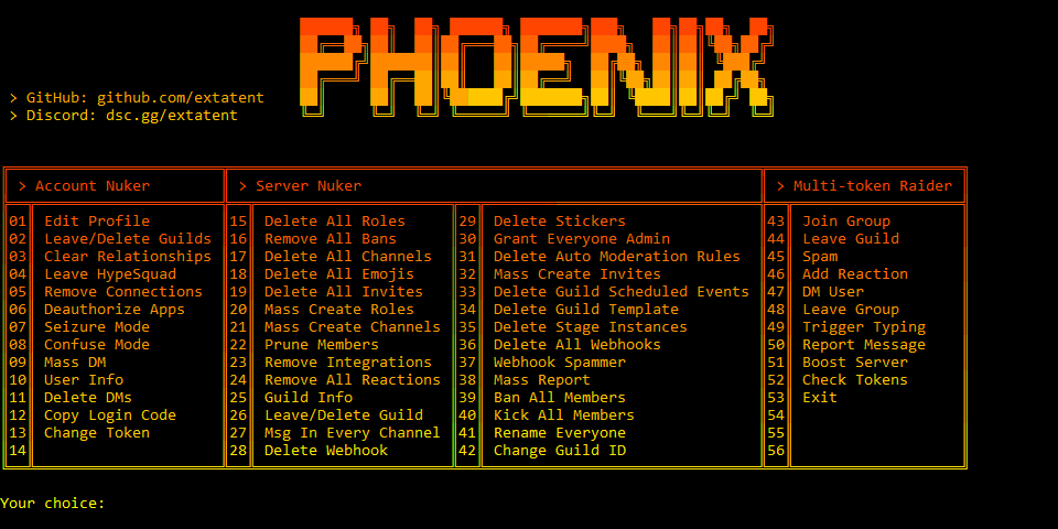 GitHub - SoftwareHunter2/Phoenix-Nuker: Phoenix Nuker is a feature-rich Discord server and ...