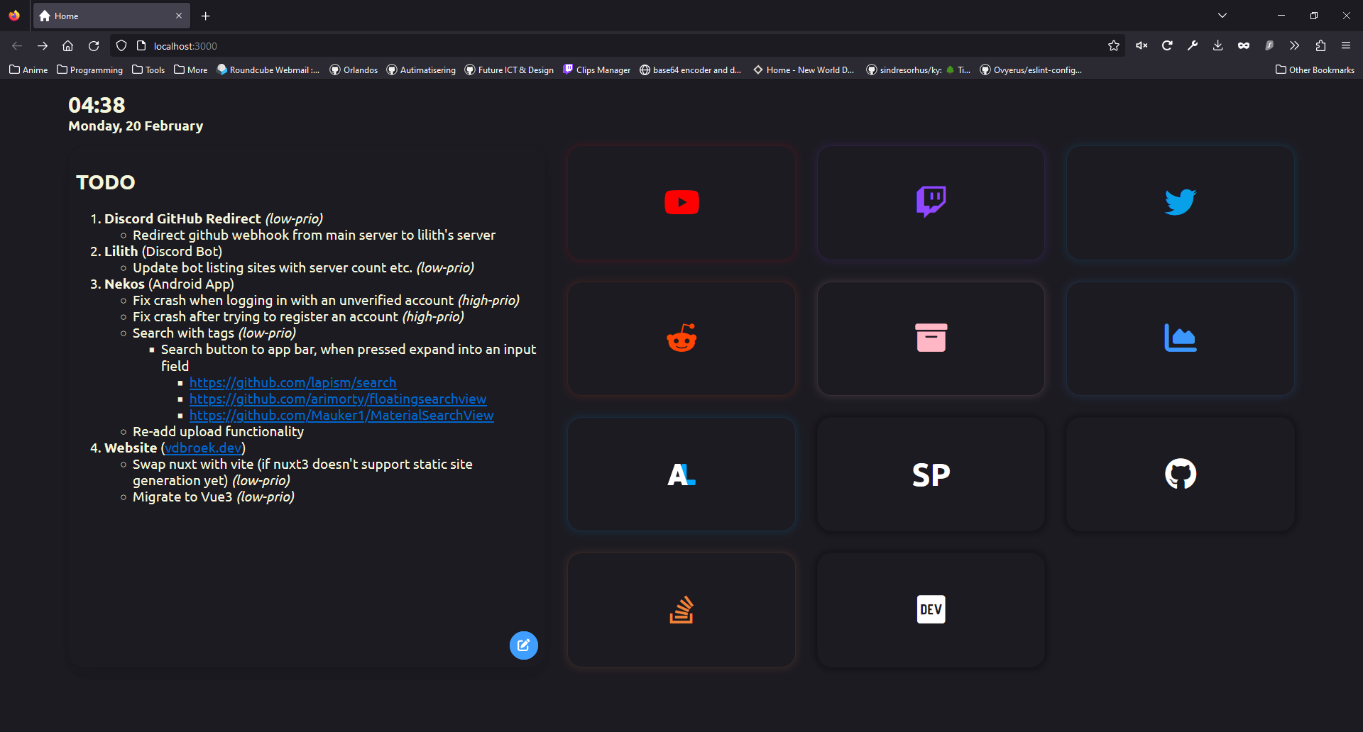 GitHub - Pepijn98/newtab: A clean personal new tab page