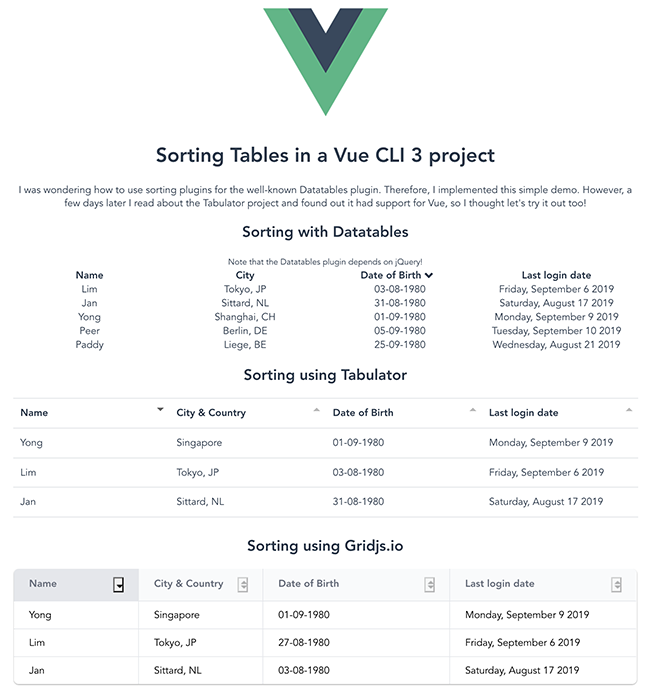 GitHub - PLint-sites/datatables-and-tabulator-demo: Vue CLI 3 project ...