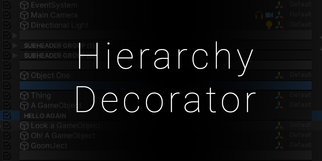 GitHub - gmh5225/Unity-HierarchyDecorator: Lightweight Unity Plugin transforming the Hierarchy ...