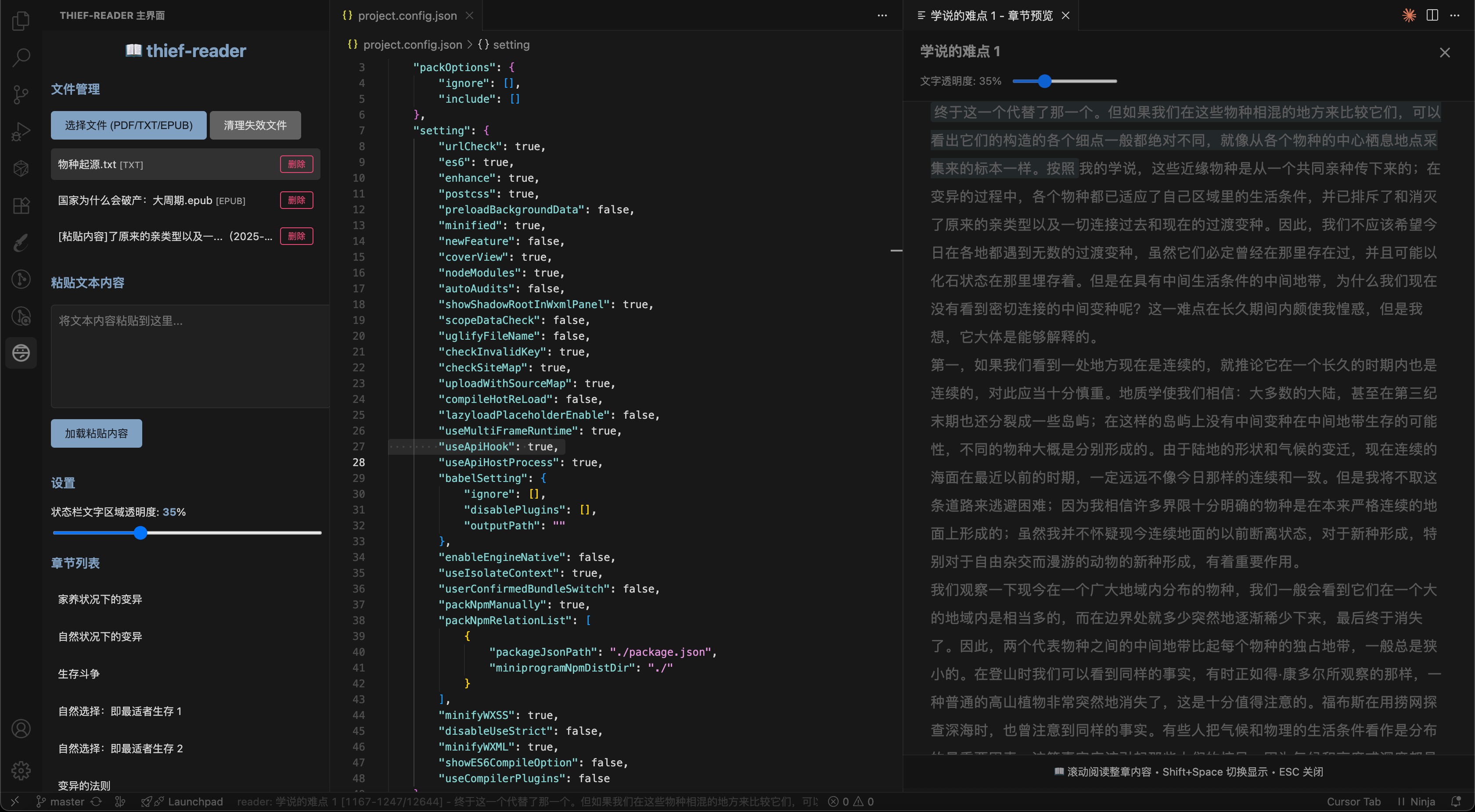 GitHub - neroneroffy/thief-reader: vscode文本阅读器插件