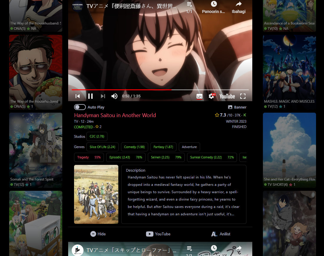 GitHub - u-Kuro/Kanshi-Anime-Recommender: Anime, Manga, & Novel ...