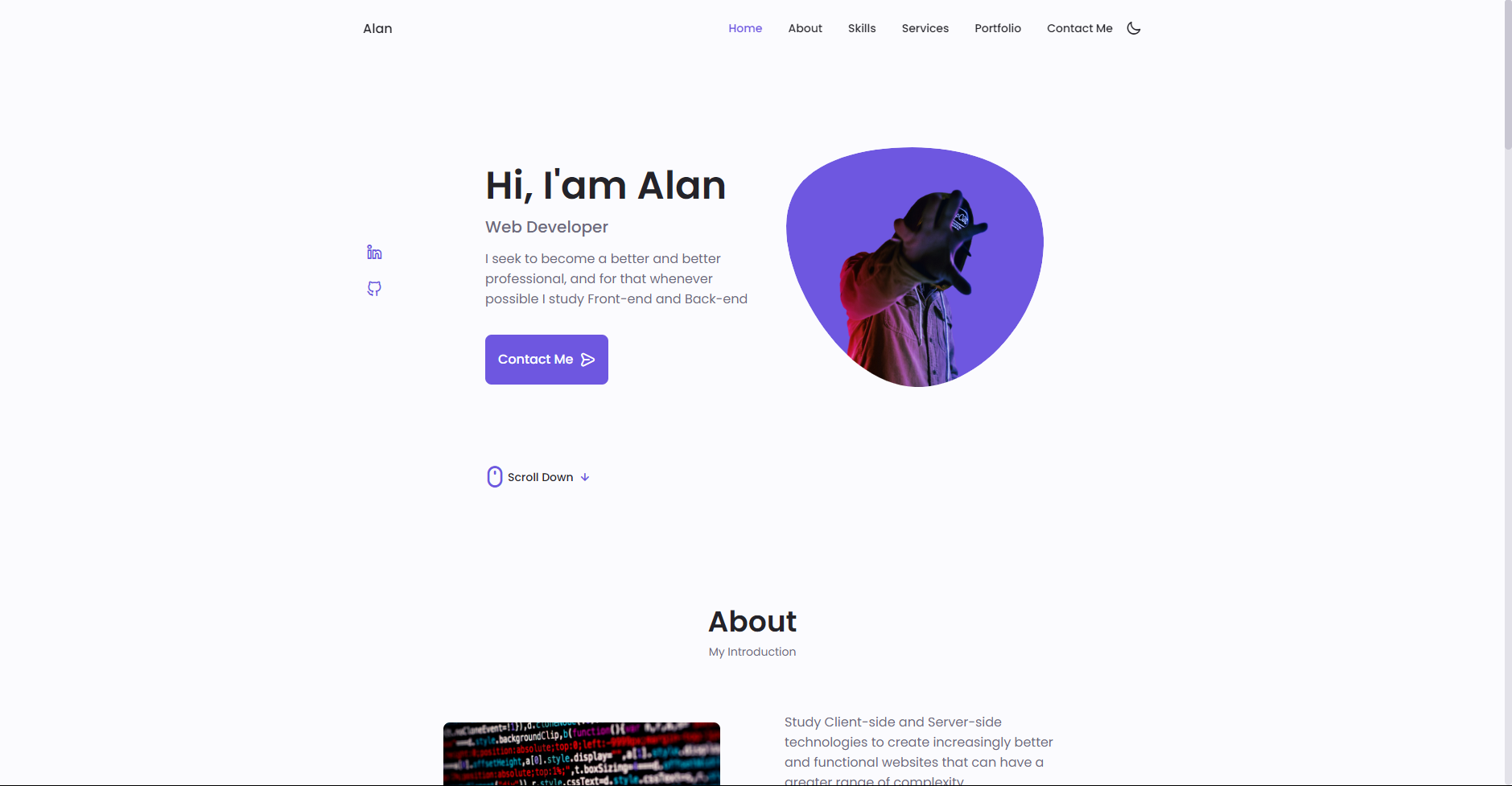 GitHub - Alan-Tomaz/Portfolio-Project: Responsive Personal Portfolio Website With Dark and Light ...