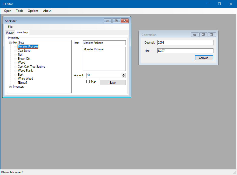 GitHub - arksen/JJ-Editor: A player modification tool for Junk Jack