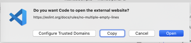 "Do you want Code to open the external website?" on eslint errors · Issue #949 · microsoft ...