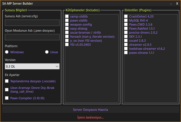 GitHub - nexquery/samp-server-builder: Hızlı bir şekilde SA-MP Server dosyası oluşturun.