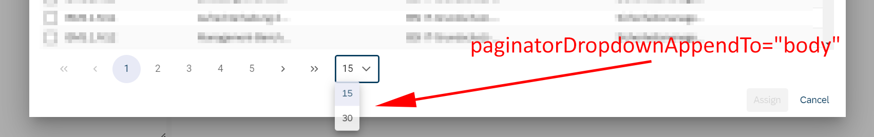 Broken style of prime-ng paginator dropdown that is inside dialog when paginatorDropdownAppendTo ...