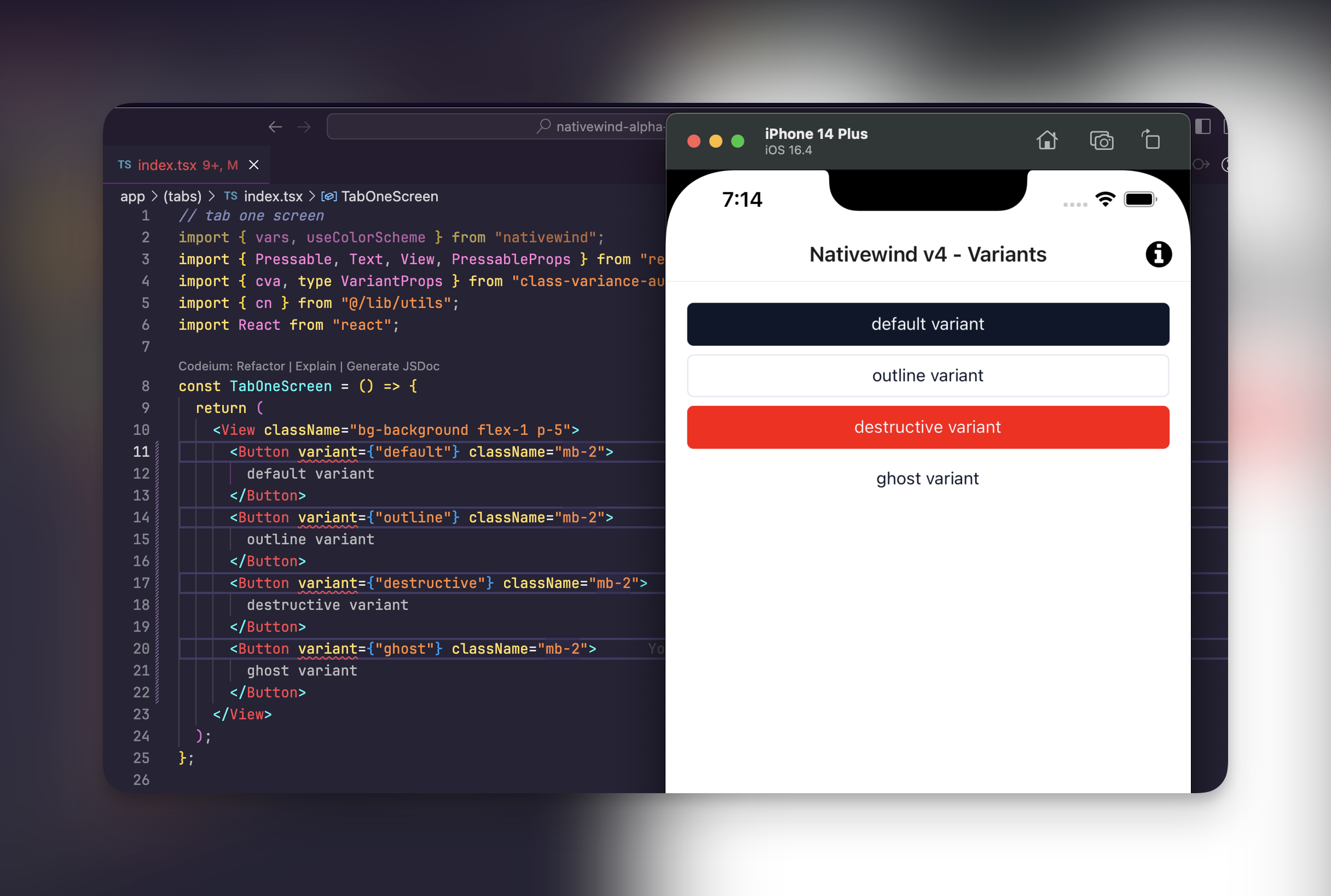 GitHub - bidah/shadcn-ui-button-using-nativewind-v4: Preview of custom theme, variables & cva ...