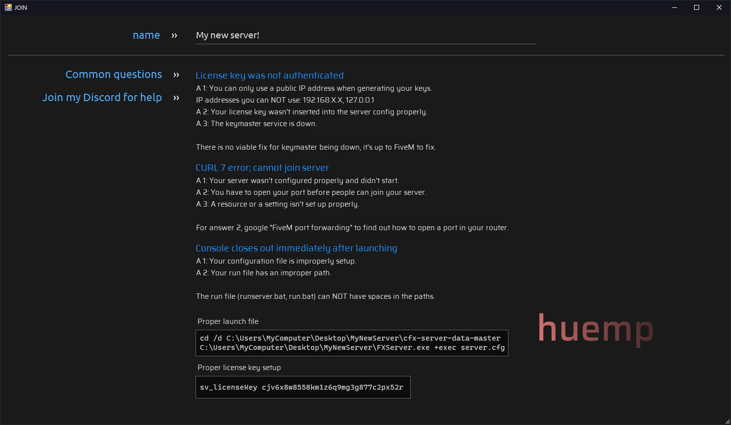 GitHub - minihazel/huemp: Revamped update for original "FXServer Creator" renamed huemp.