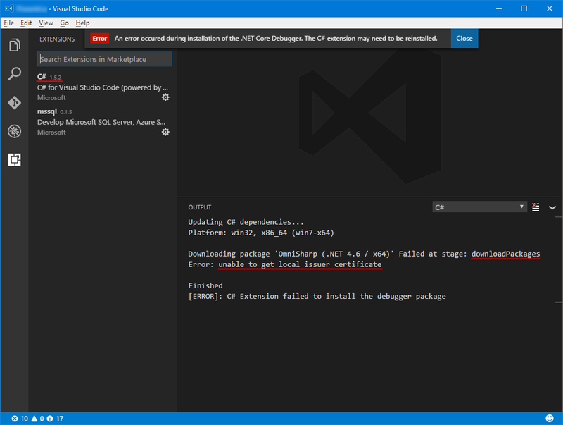 Cannot download OmniSharp behind proxy/firewall · Issue #579 · dotnet/vscode-csharp · GitHub