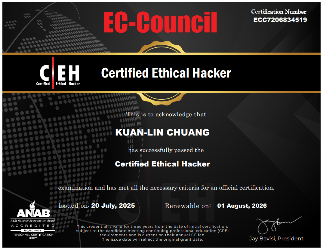 GitHub - and910805/CEH-V13-: CEH V13 證照心得與準備方式分享