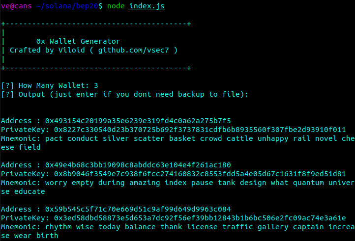 GitHub - vsec7/0x-Wallet-Generator: ERC20 BEP20 Wallet Generator