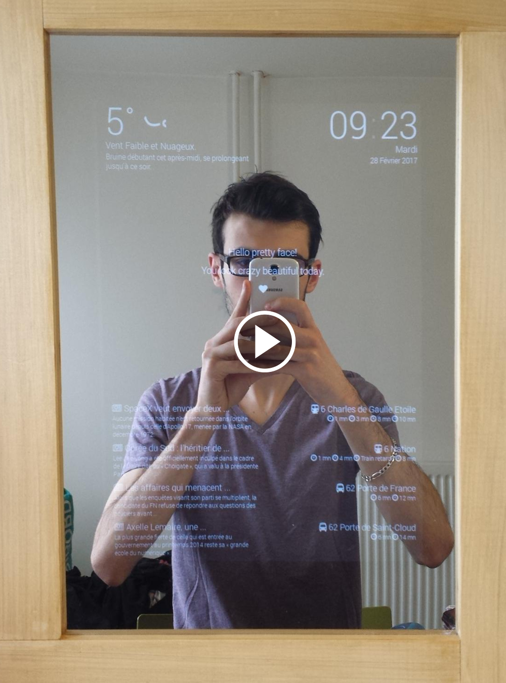 GitHub - kuoa/smart-connected-mirror: Displaying real time information ...