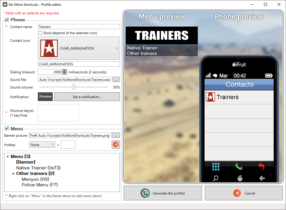GitHub - Bob74/ProfileEditor: Profile editor for No More Shortcuts