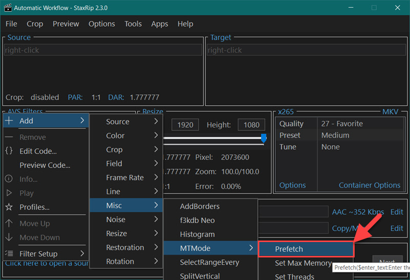 How to set up a simple multithreaded QTGMC template for AviSynth · staxrip/staxrip Wiki · GitHub