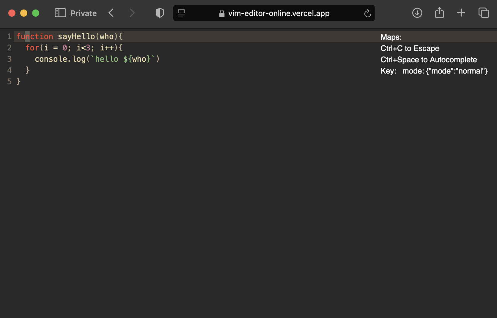 GitHub - jockrow/vim-editor-online: Vi Editor to practice your vi motions or simple keep a ...