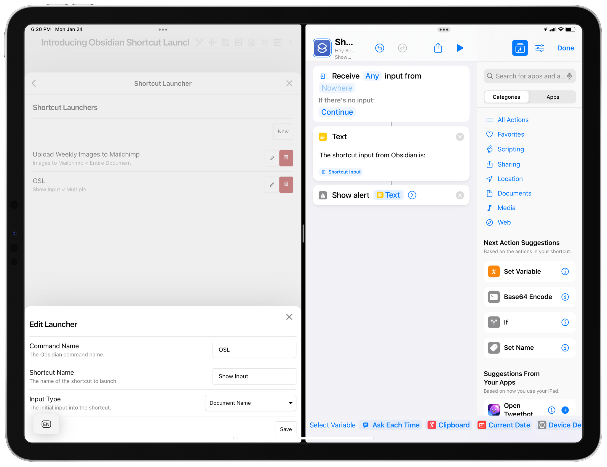 GitHub - macstories/obsidian-shortcut-launcher: Trigger shortcuts in ...