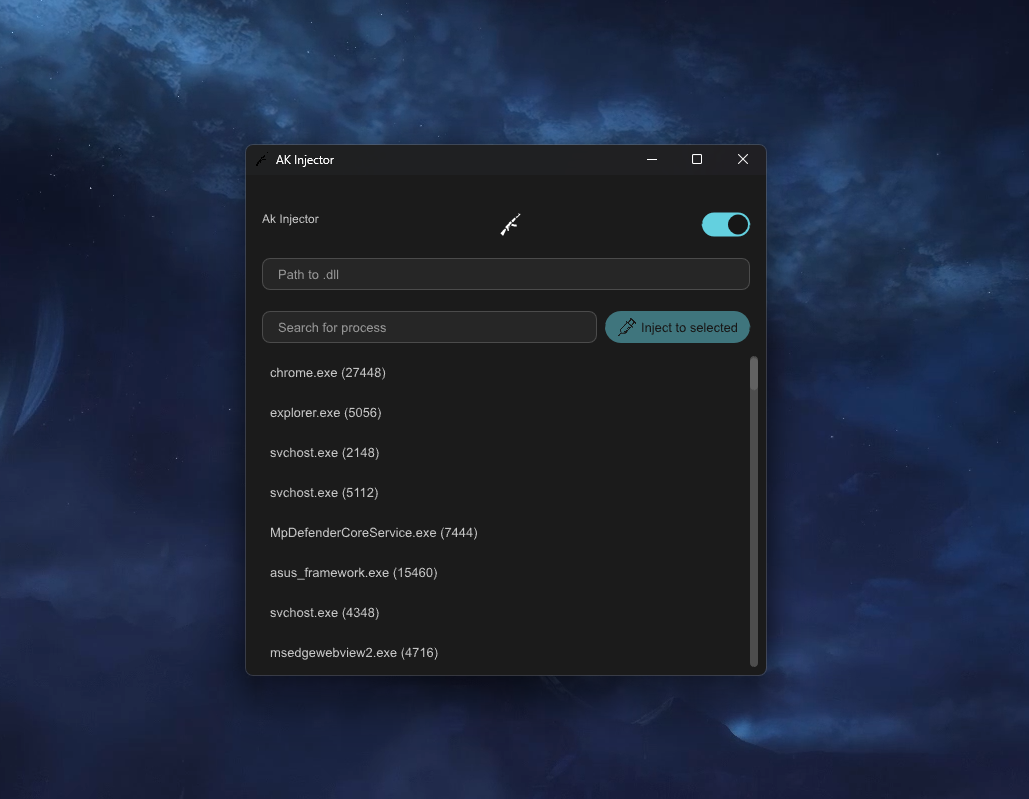 GitHub - sxbide/ak-injector: a dll injector fully written in rust with beautiful slint interface