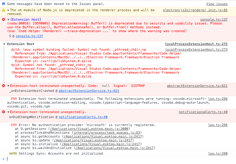 "Extension host terminated unexpectedly." with no extensions · Issue #126237 · microsoft/vscode ...