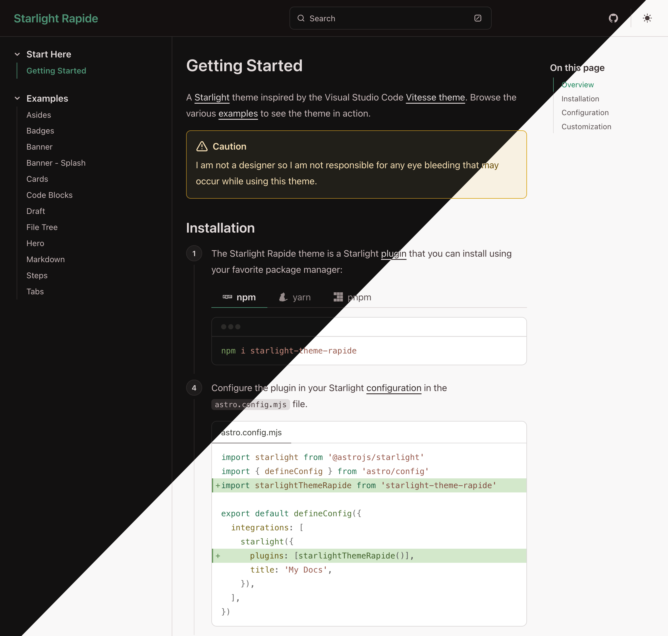 GitHub - HiDeoo/starlight-theme-rapide: Starlight theme inspired by the Visual Studio Code ...